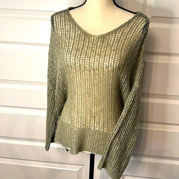 CHARLIE B | Sweaters | Charlie B Open Knit Sweater Sage Green Highlow ...